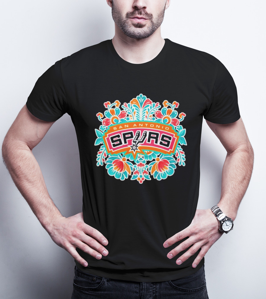 San Antonio Spurs Floral Fiesta Vintage Basketball T-Shirt