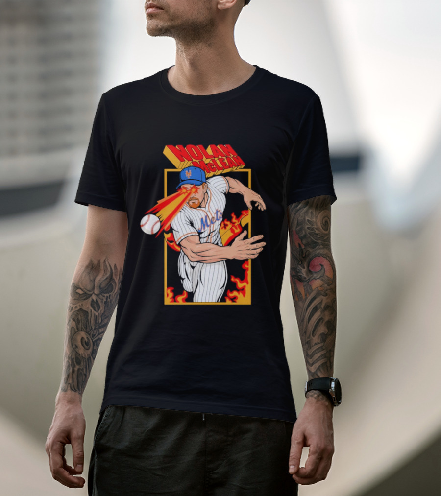 Nolan McLean Laser Beam New York Mets Baseball Action T-Shirt