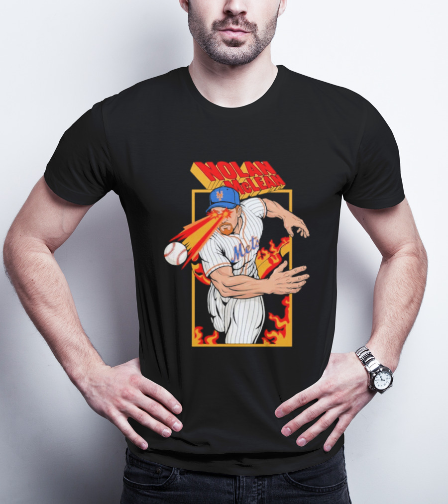 Nolan McLean Laser Beam New York Mets Baseball Action T-Shirt