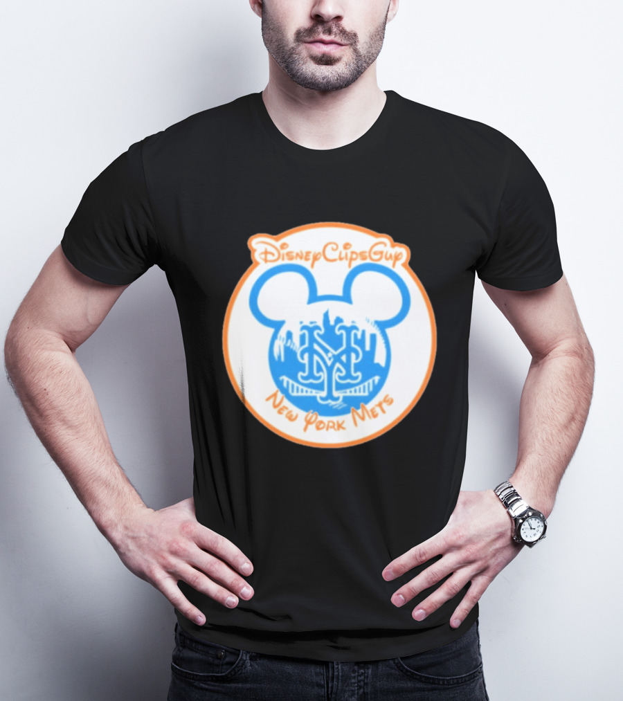 Disney Cups Guy New York Mets Mickey Ears T-Shirt