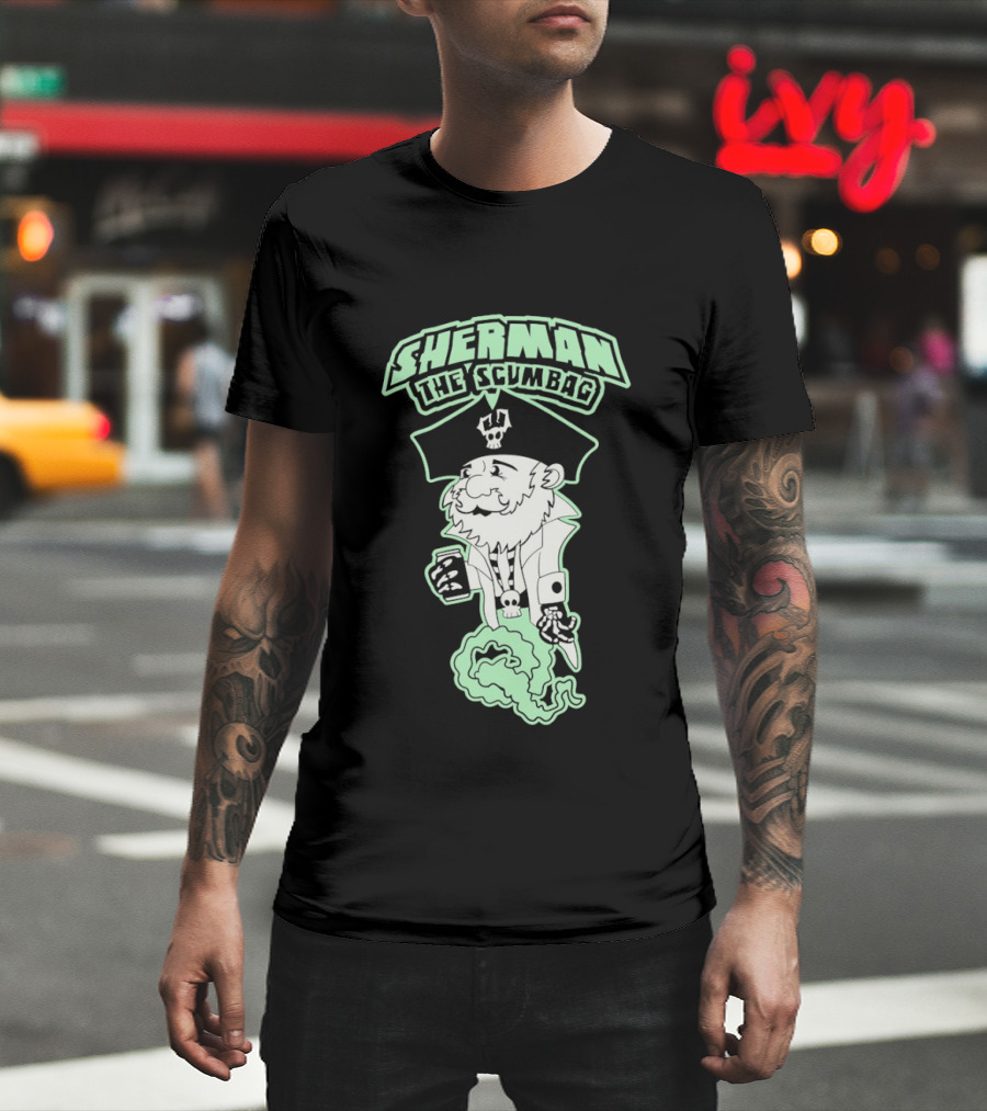 Sherman The Scumbag Pirate Drinking Rum T-Shirt