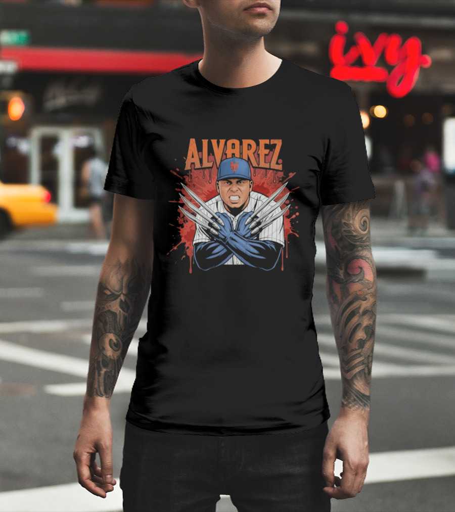 Alvarez Wolverine Claws New York Mets Baseball T-Shirt