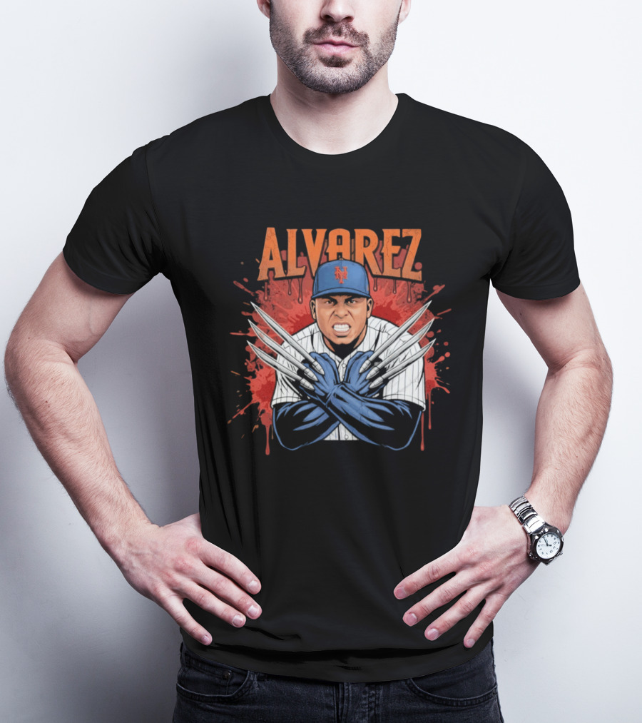 Alvarez Wolverine Claws New York Mets Baseball T-Shirt