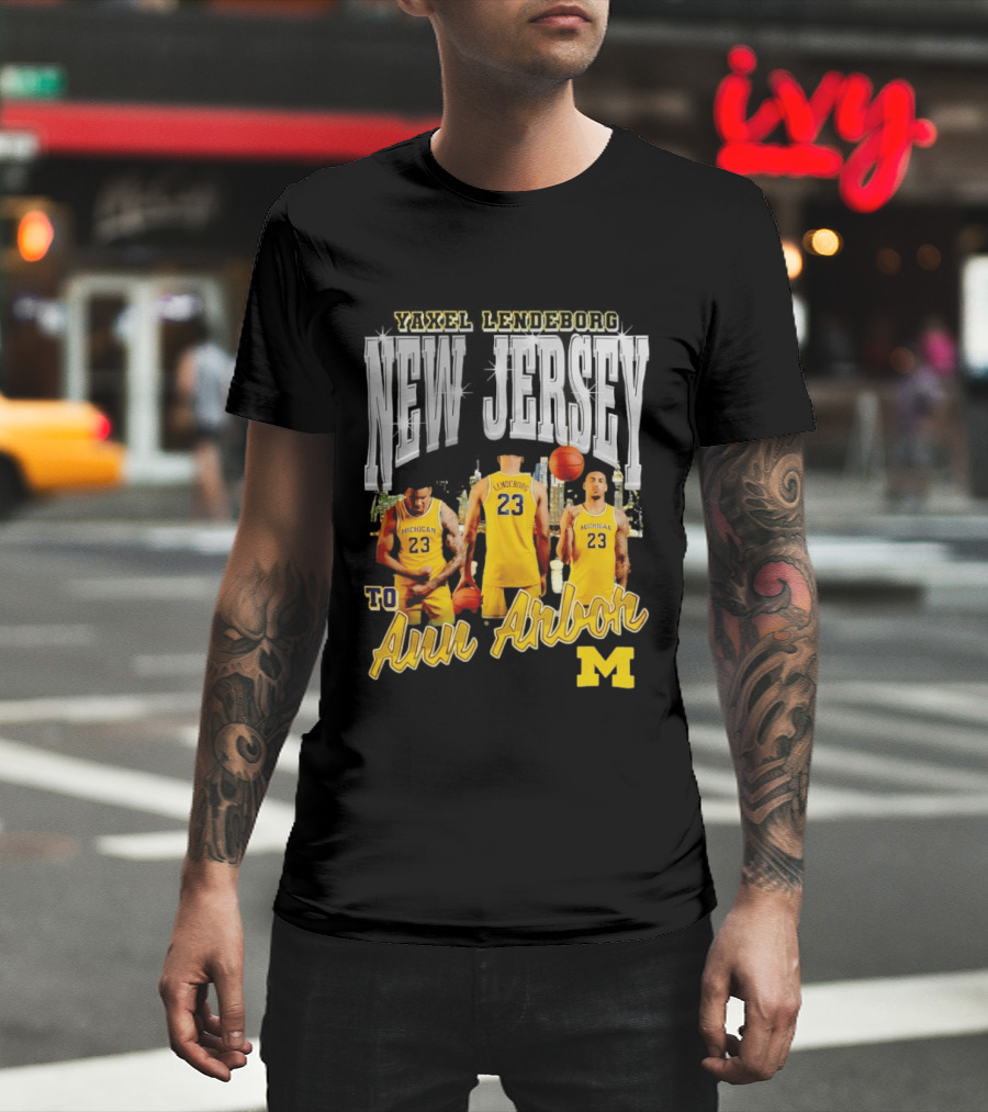 Yaxel Lendeborg New Jersey To Ann Arbor Michigan Wolverines Basketball 90s Streetwear T-Shirt