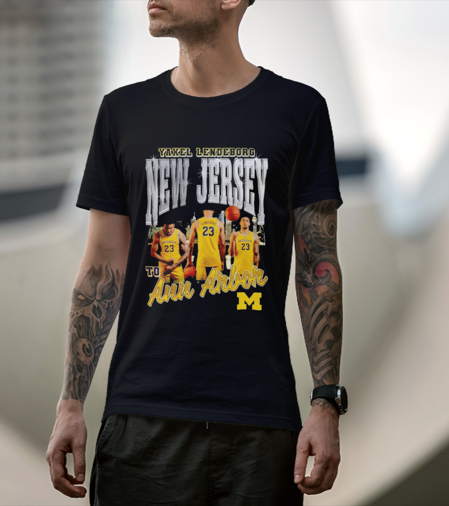 Yaxel Lendeborg New Jersey To Ann Arbor Michigan Wolverines Basketball 90s Streetwear T-Shirt