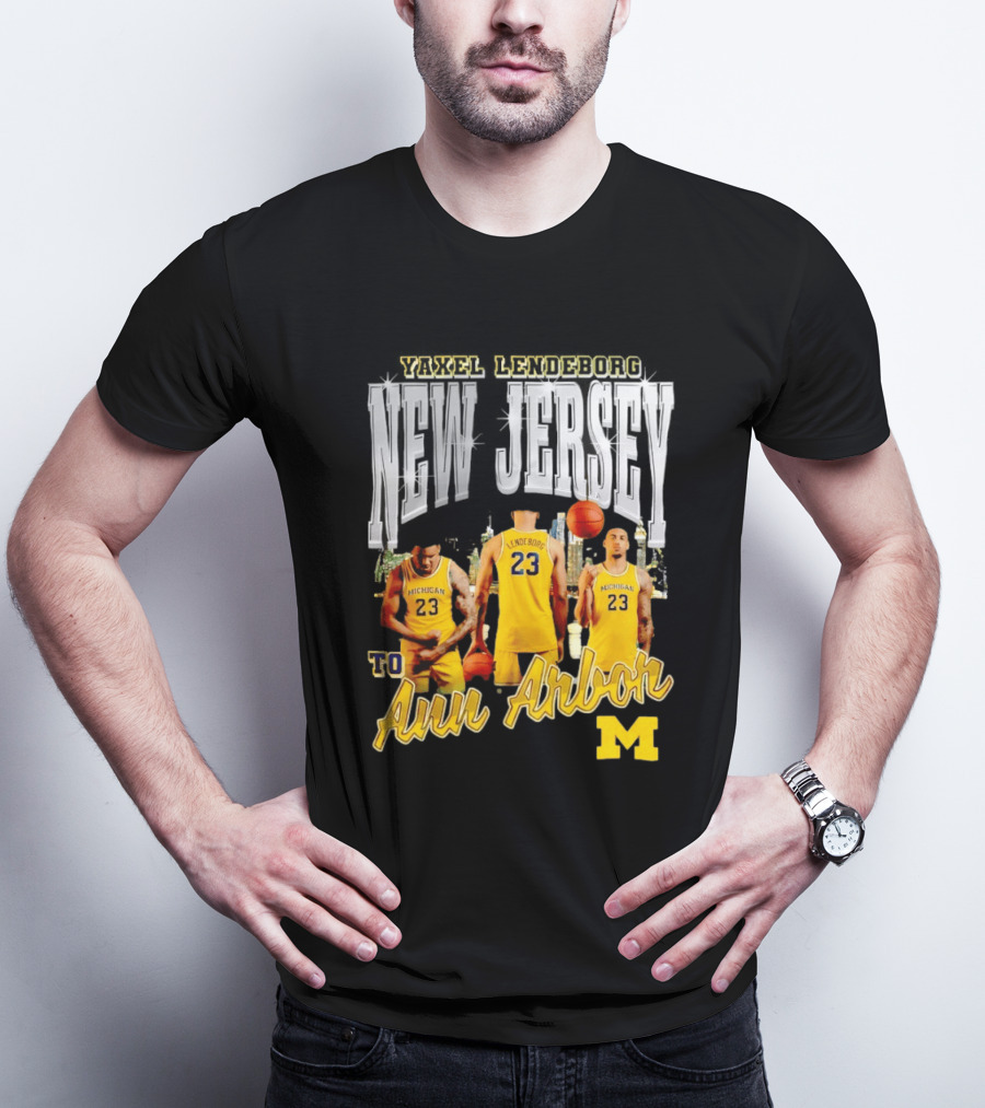 Yaxel Lendeborg New Jersey To Ann Arbor Michigan Wolverines Basketball 90s Streetwear T-Shirt