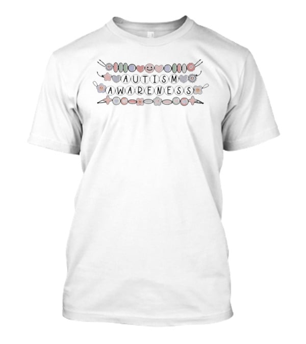 Autism Awareness Smiley Face Sunflower Charm Beads T-Shirt