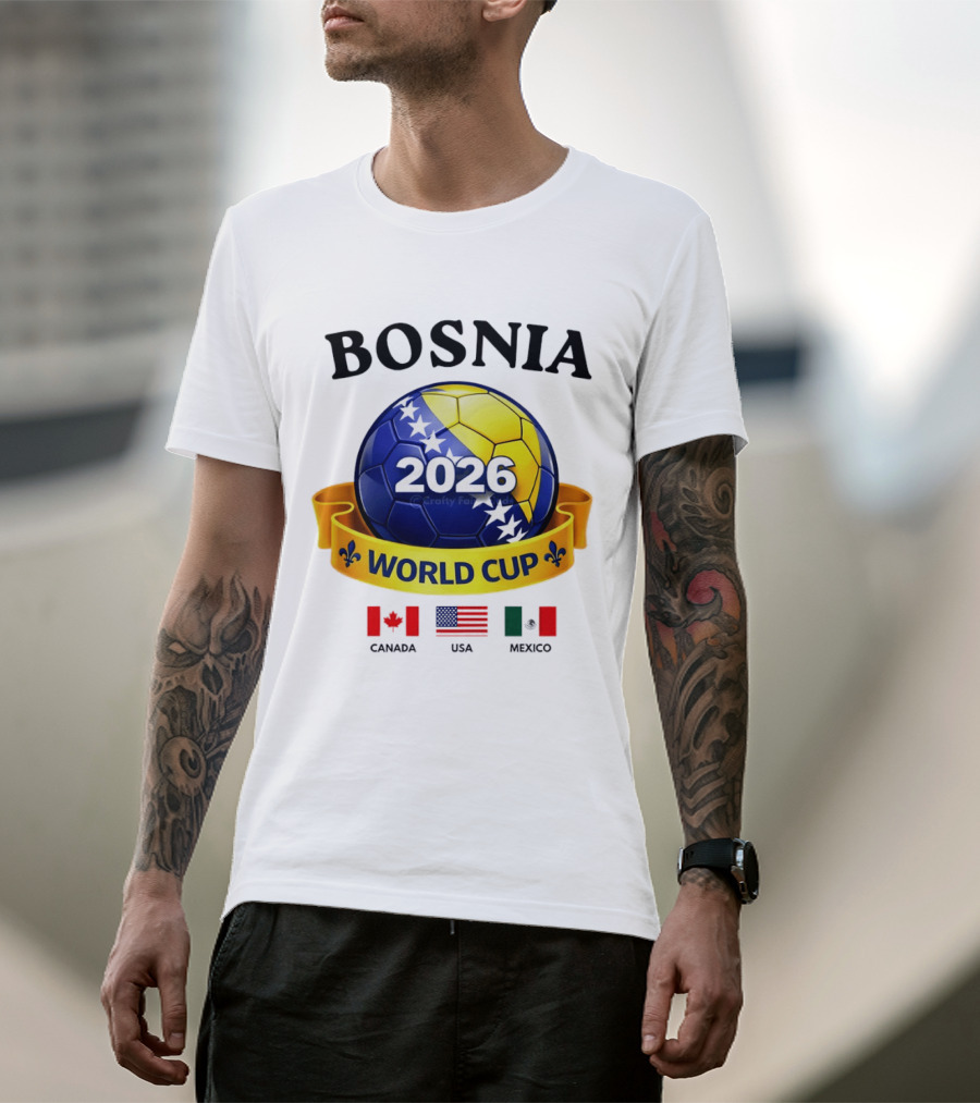 Bosnia 2026 World Cup Bosanski Zmajevi Canada USA Mexico Flag T-Shirt