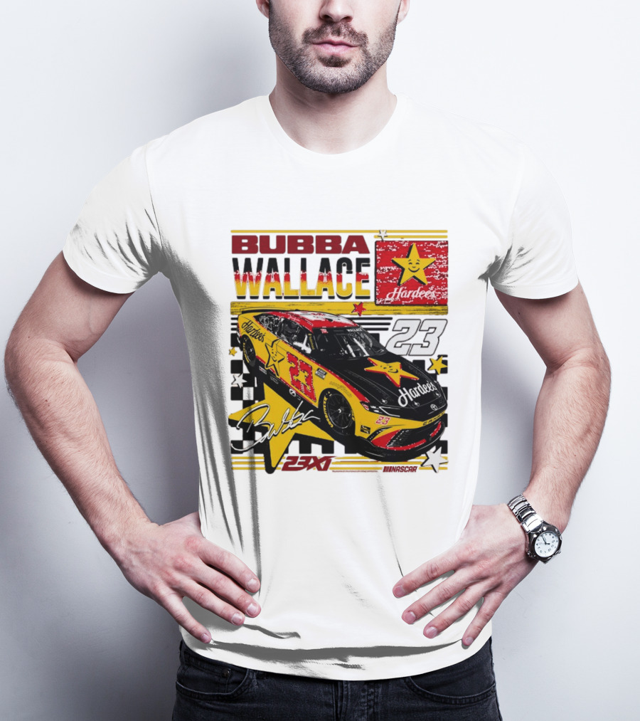 Bubba Wallace 23XI Racing Hardee's Car Number 23 Racing Team T-Shirt