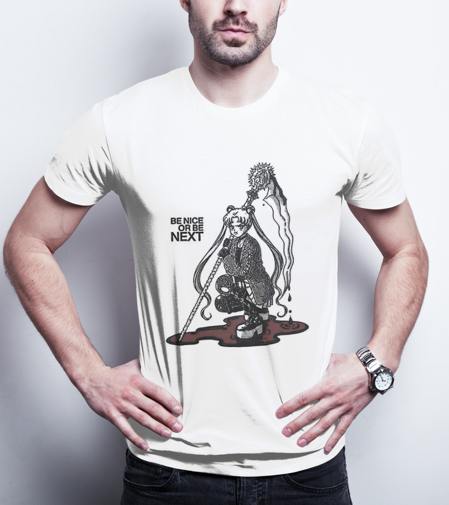 Sailor Moon Be Nice Or Be Next Dark Silhouette And Blood Pool T-Shirt