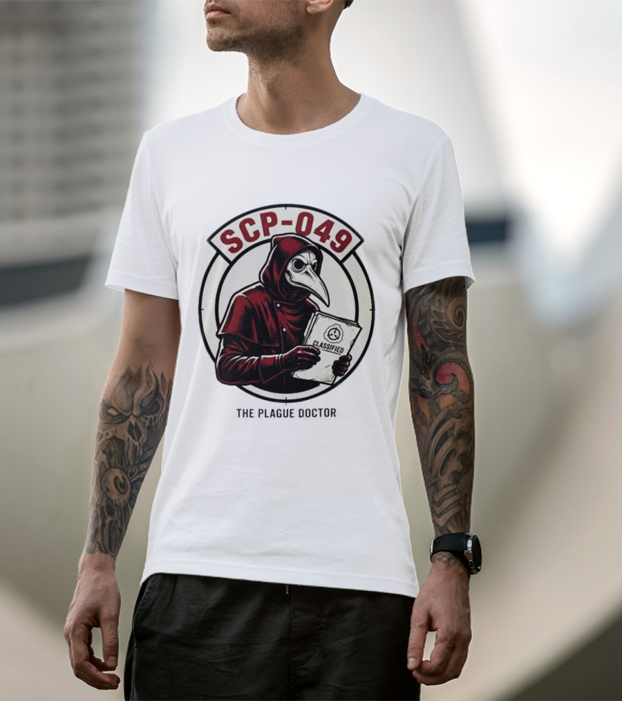 SCP 049 The Plague Doctor Classified Document Circle T-Shirt