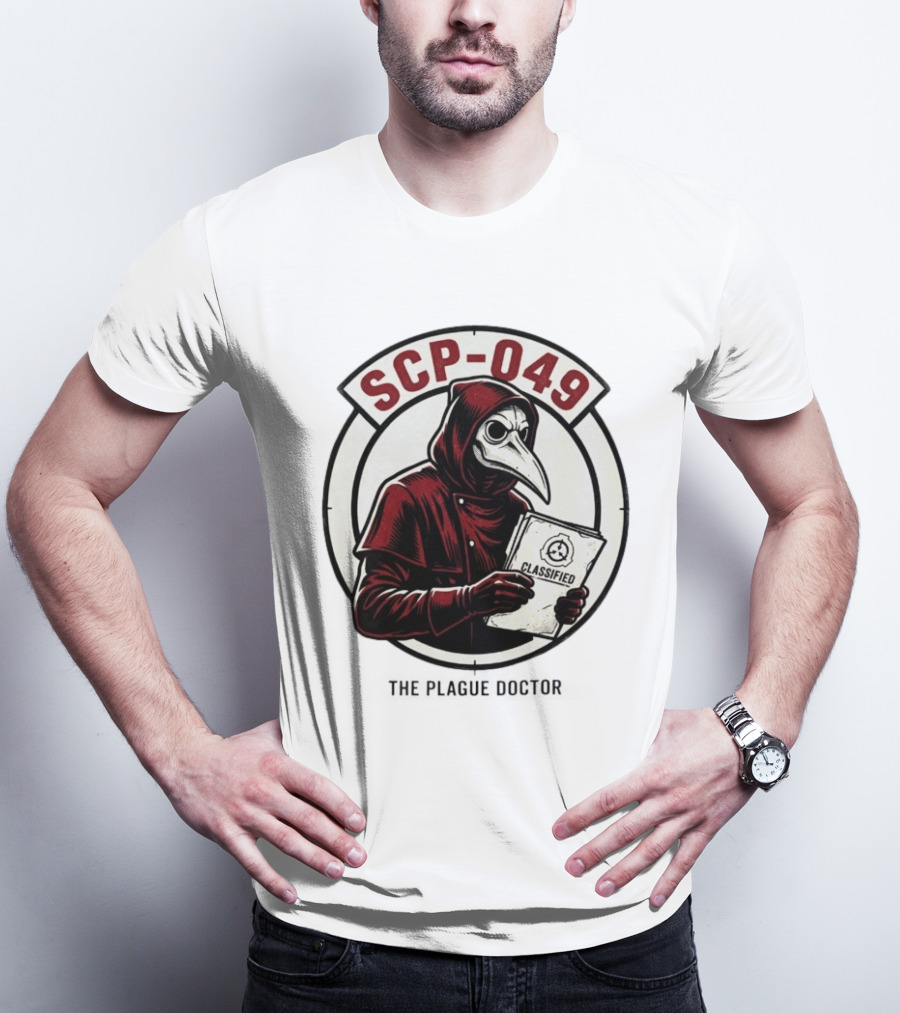 SCP 049 The Plague Doctor Classified Document Circle T-Shirt