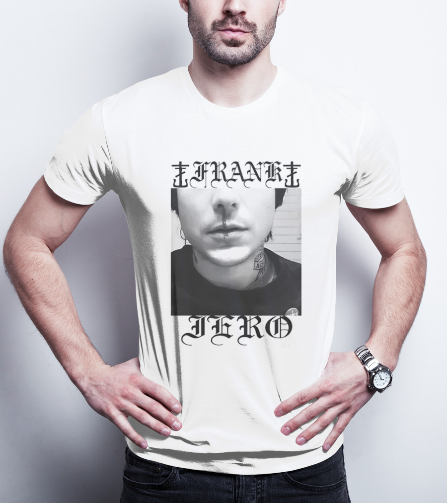 Frank Iero Nose Bleed Portrait Dark Gothic T-Shirt