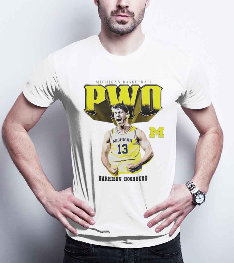 Michigan Wolverines Basketball PWO Harrison Hochberg 13 Jersey T-Shirt