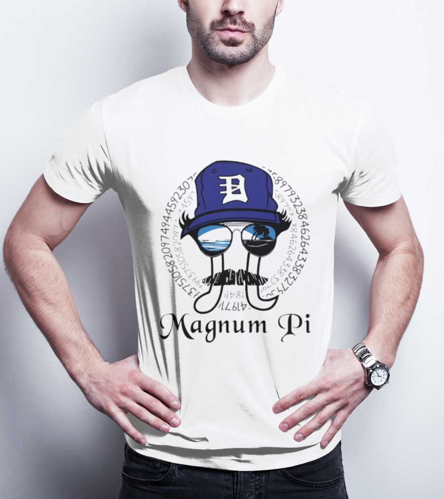 Magnum Pi Detroit Hat And Sunglasses With Pi Number Sequence T-Shirt