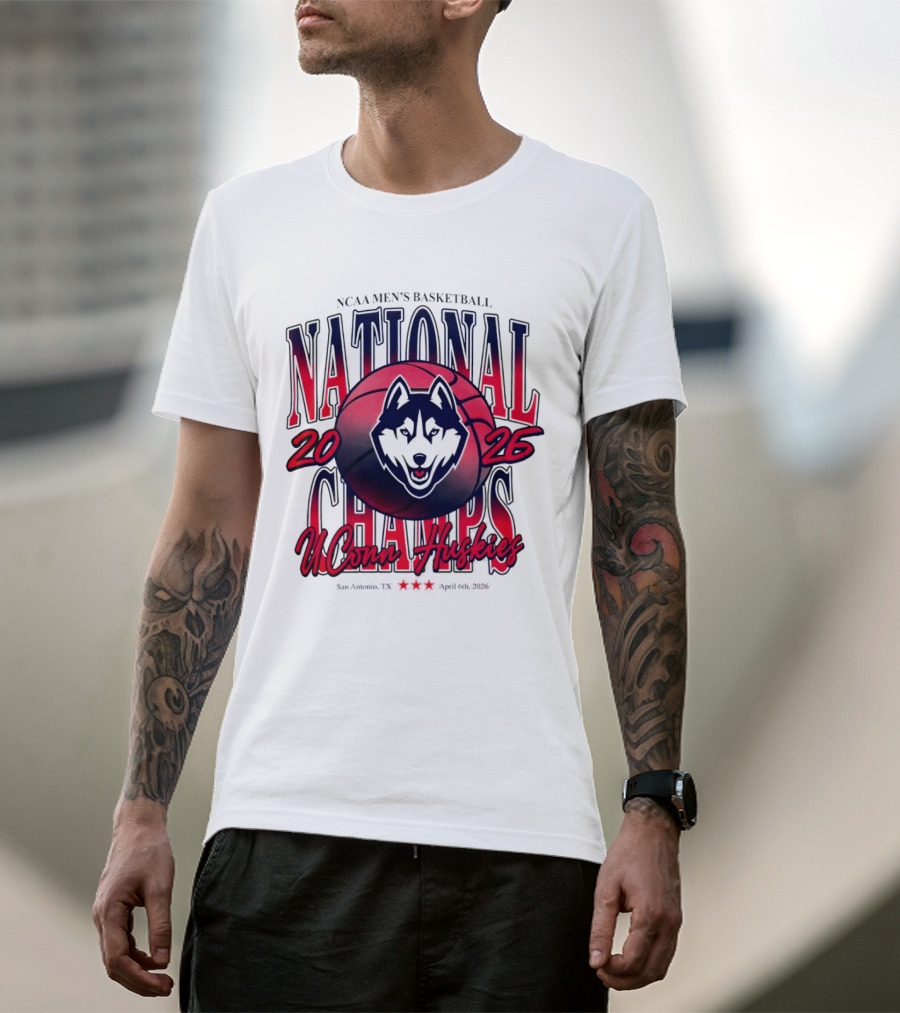 UConn Huskies NCAA Men's Basketball 2026 San Antonio National Champs T-Shirt