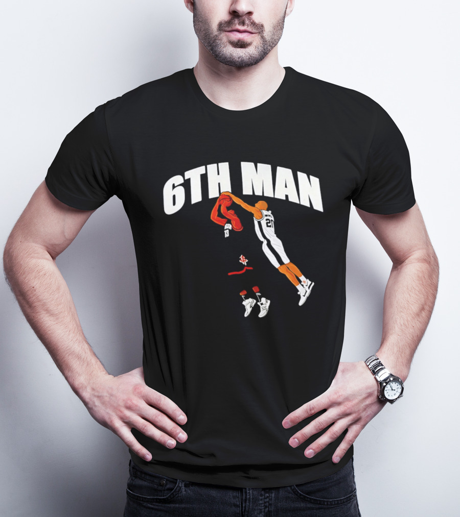 6th Man Harden Ginobili Basketball Dunk T-Shirt
