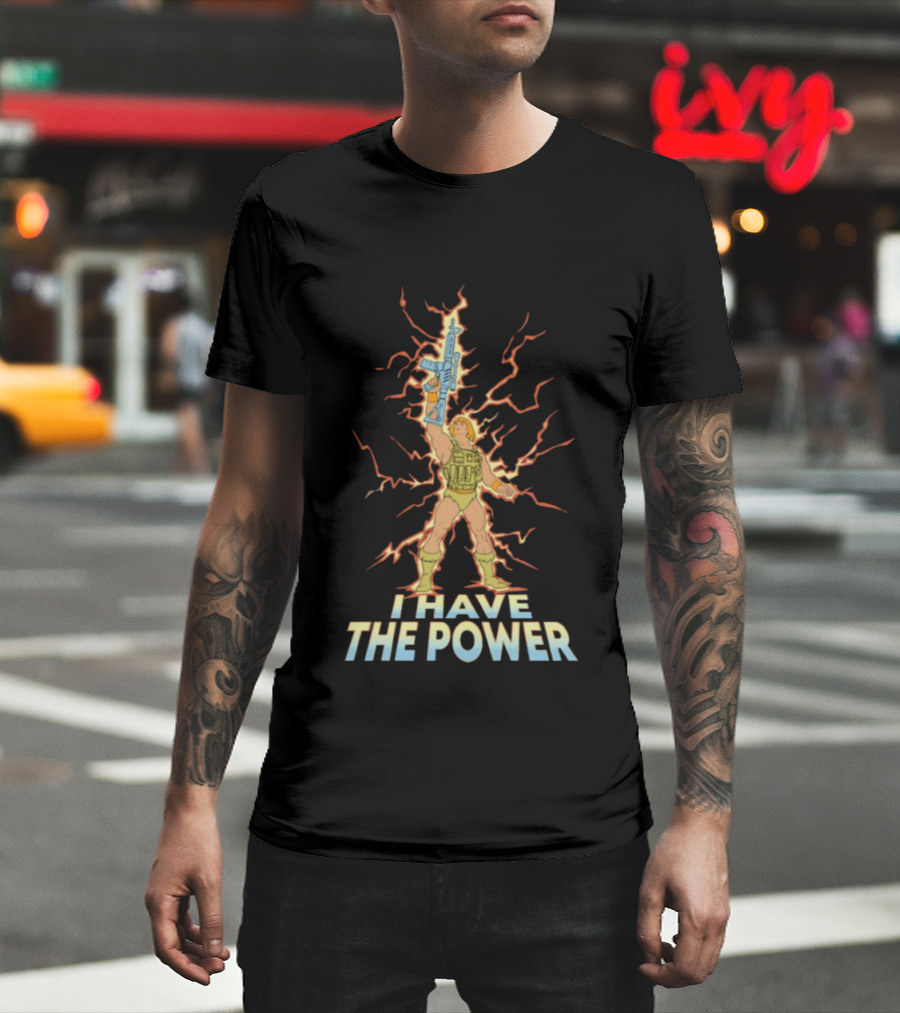 He Man I Have The Power Lightning Action Pose T-Shirt
