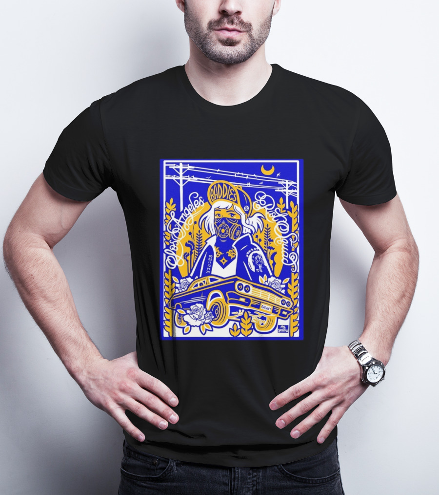 Baddies Los Angeles Riot Squad Galaxy Car Artwork By Ms. Yellow T-Shirt