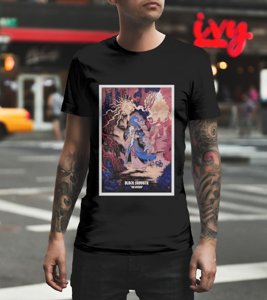 Black Sabbath The Wizard Gandalf From The Lord Of The Rings Fantasy Scene T-Shirt
