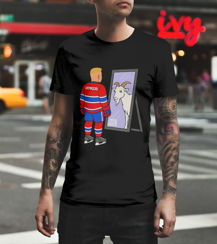 Ivan Demidov Montreal Canadiens Demigod Goat Mirror Reflection T-Shirt