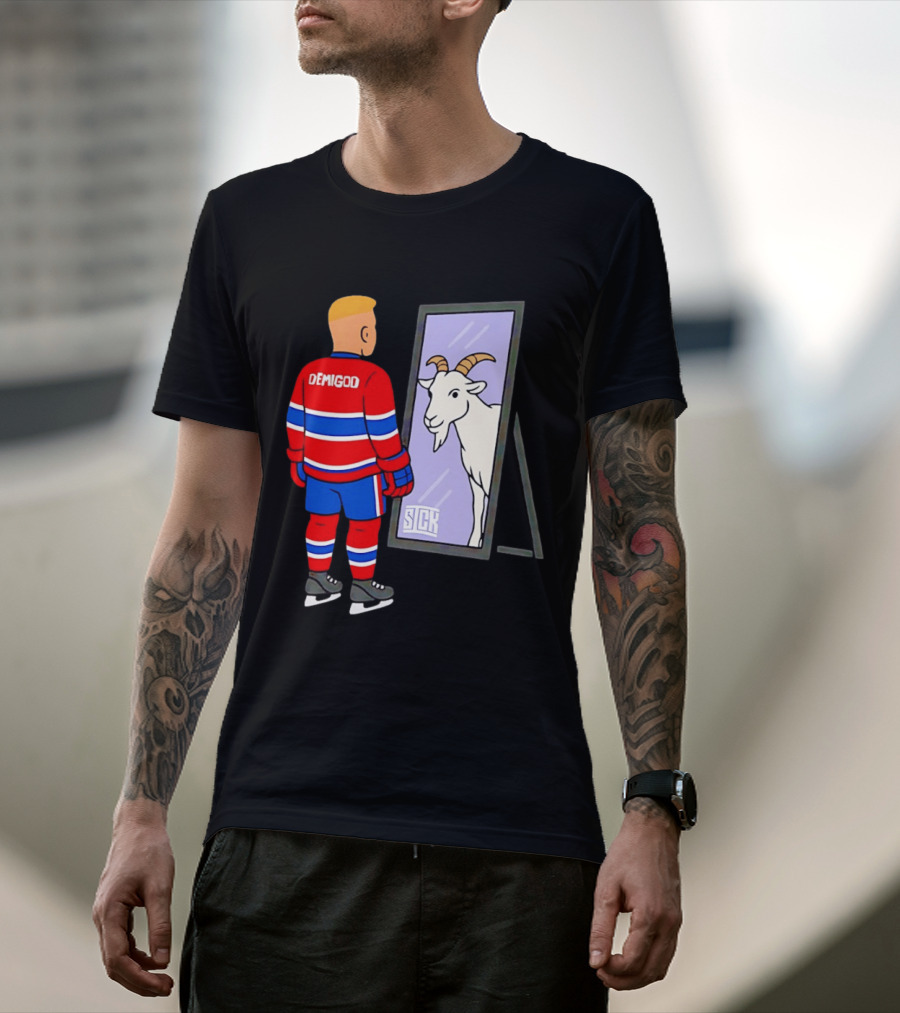 Ivan Demidov Montreal Canadiens Demigod Goat Mirror Reflection T-Shirt