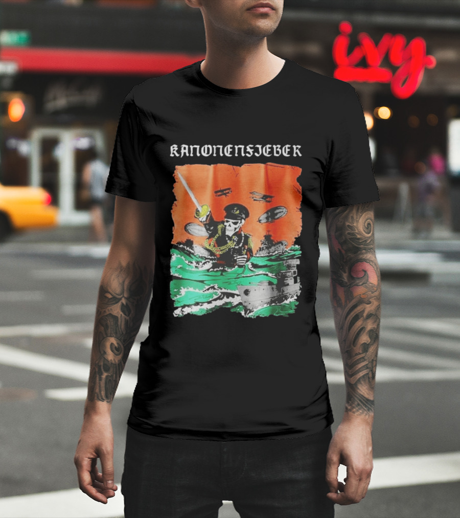 Kanonenfieber Soldatenschicksale 2026 Tour Naval Warfare Skeleton Captain Swords And Battleships T-Shirt