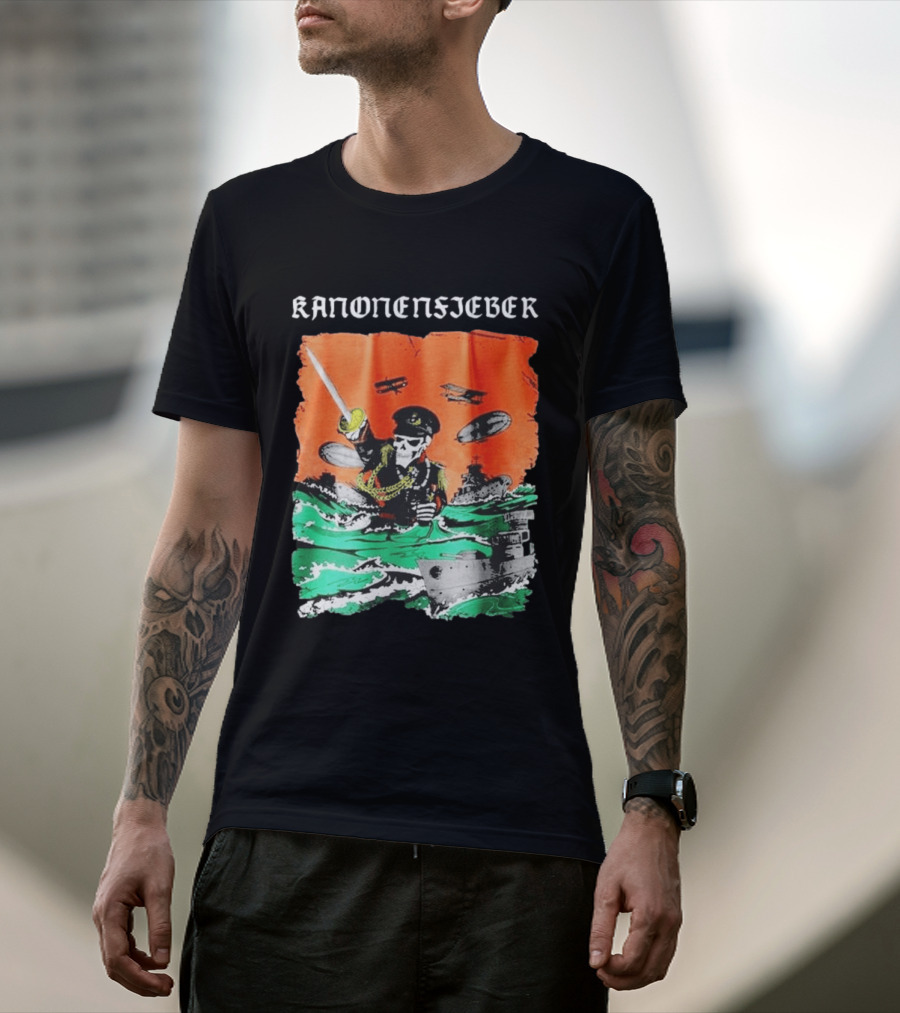 Kanonenfieber Soldatenschicksale 2026 Tour Naval Warfare Skeleton Captain Swords And Battleships T-Shirt