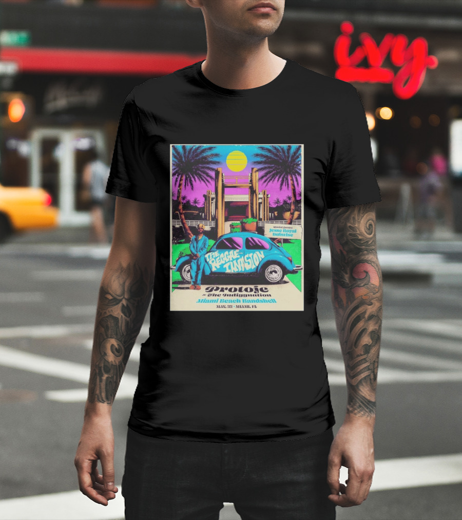 Protoje And The Indiggnation The Reggae Invasion Miami Beach Bandshell May 2 2026 Jesse Royal Dubwise T-Shirt