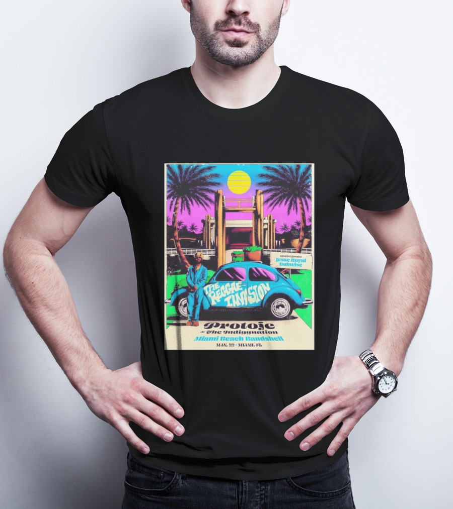 Protoje And The Indiggnation The Reggae Invasion Miami Beach Bandshell May 2 2026 Jesse Royal Dubwise T-Shirt