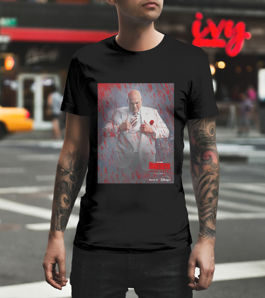 Marvel Studios Daredevil Born Again Season 2 Kingpin March 24 Disney Plus T-Shirt
