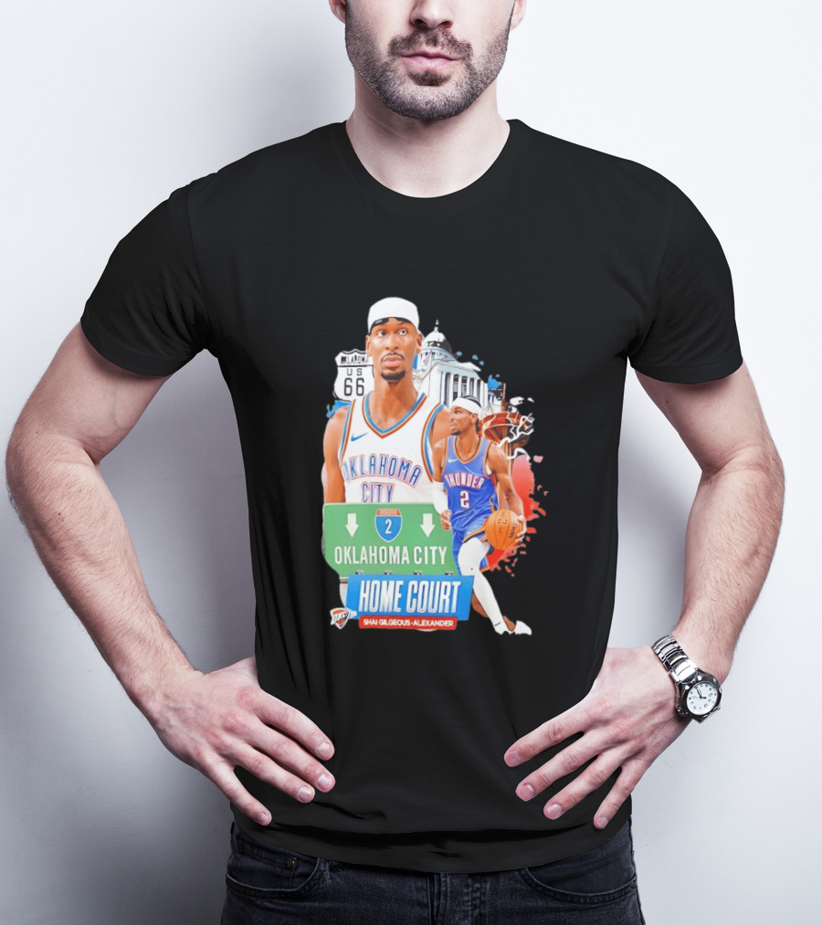 Oklahoma City Thunder Home Court Shai Gilgeous Alexander Route 66 T-Shirt