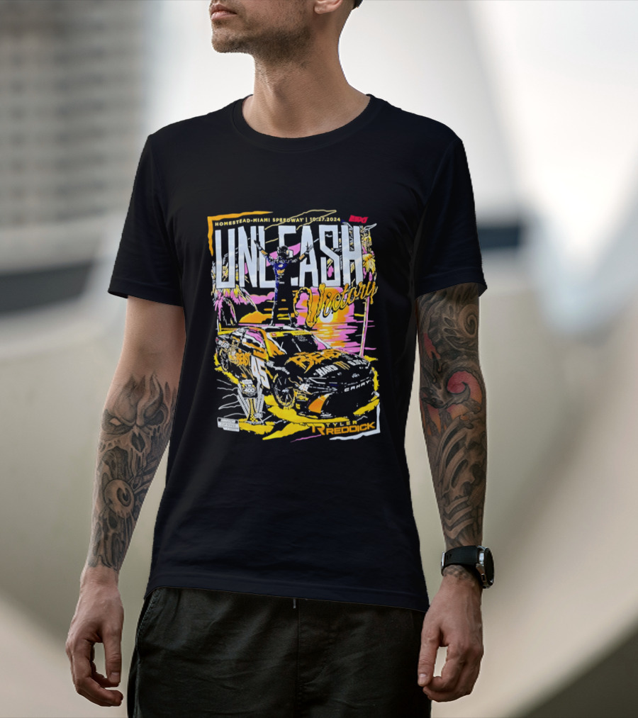 23XI Racing Unleash Tyler Reddick 2024 Straight Talk Wireless 400 Homestead Miami Speedway 10 22 T-Shirt