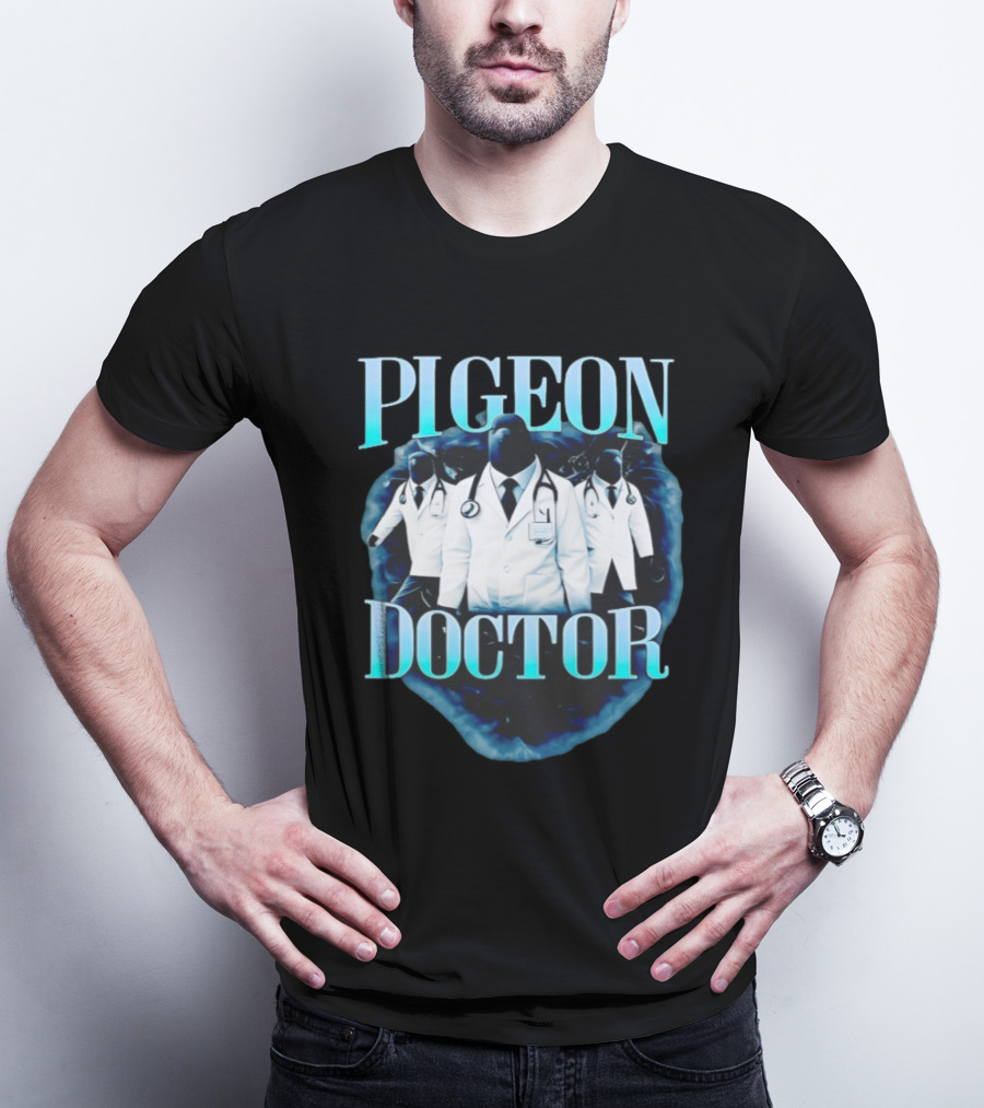 Pigeon Doctor Medical Humor Surreal Stethoscope T-Shirt