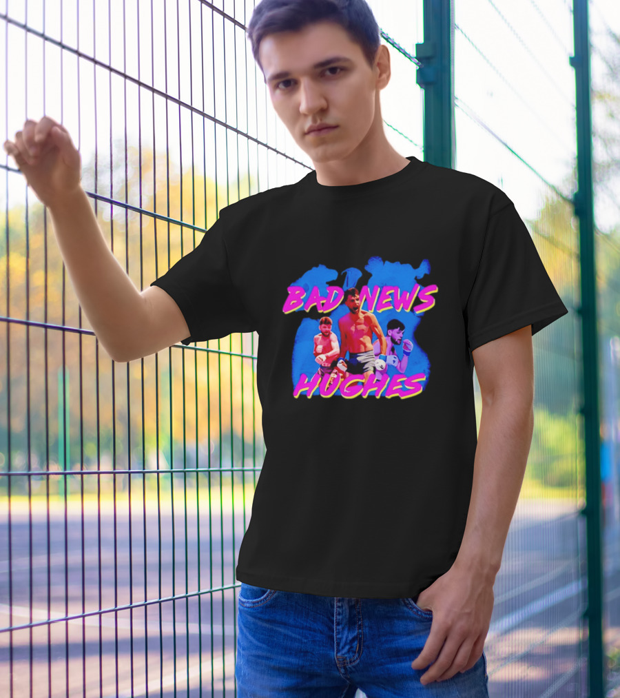 Bad News Hughes Boxing Fighter Action Trio T-Shirt