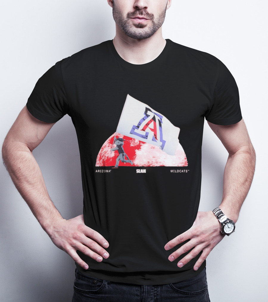 Arizona Wildcats Flag On The Moon SLAM Magazine T-Shirt