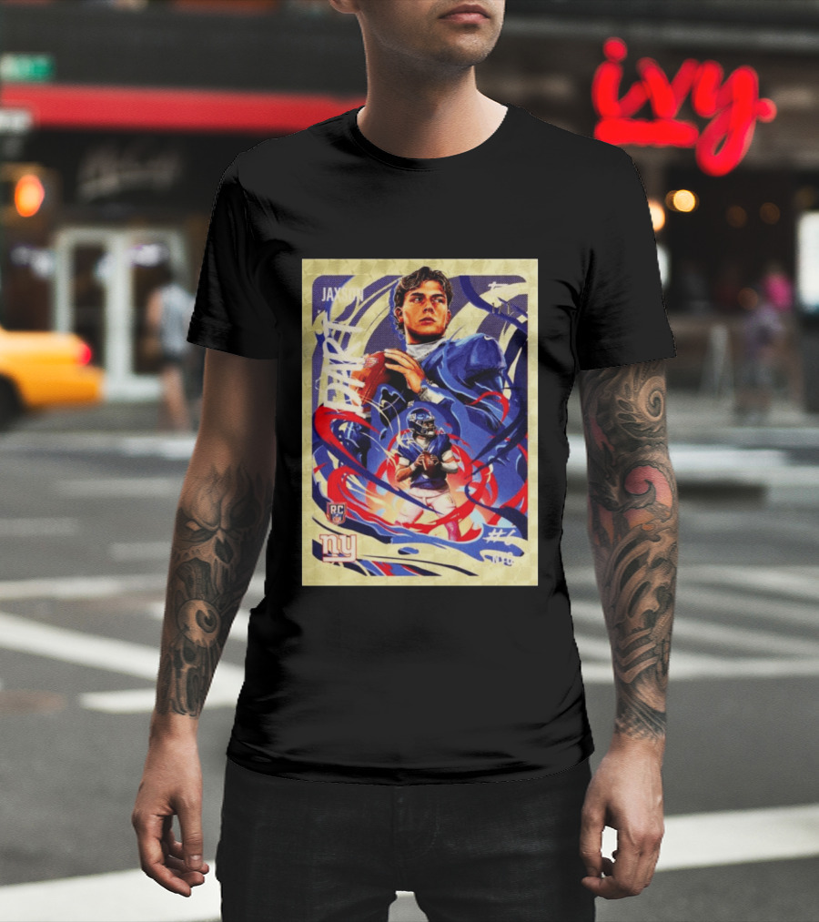 Jaxson Darts RC Ultra Violet Superfractor Topps NY Giants NFL Rookie Card T-Shirt