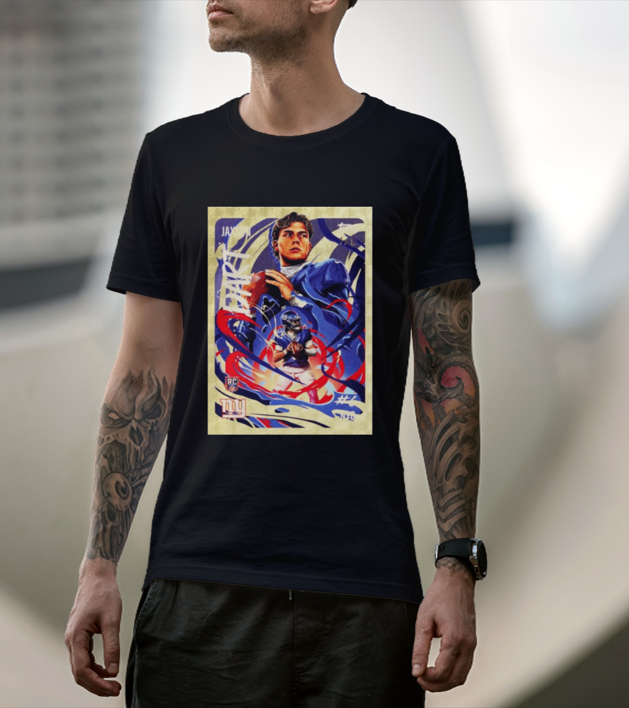 Jaxson Darts RC Ultra Violet Superfractor Topps NY Giants NFL Rookie Card T-Shirt
