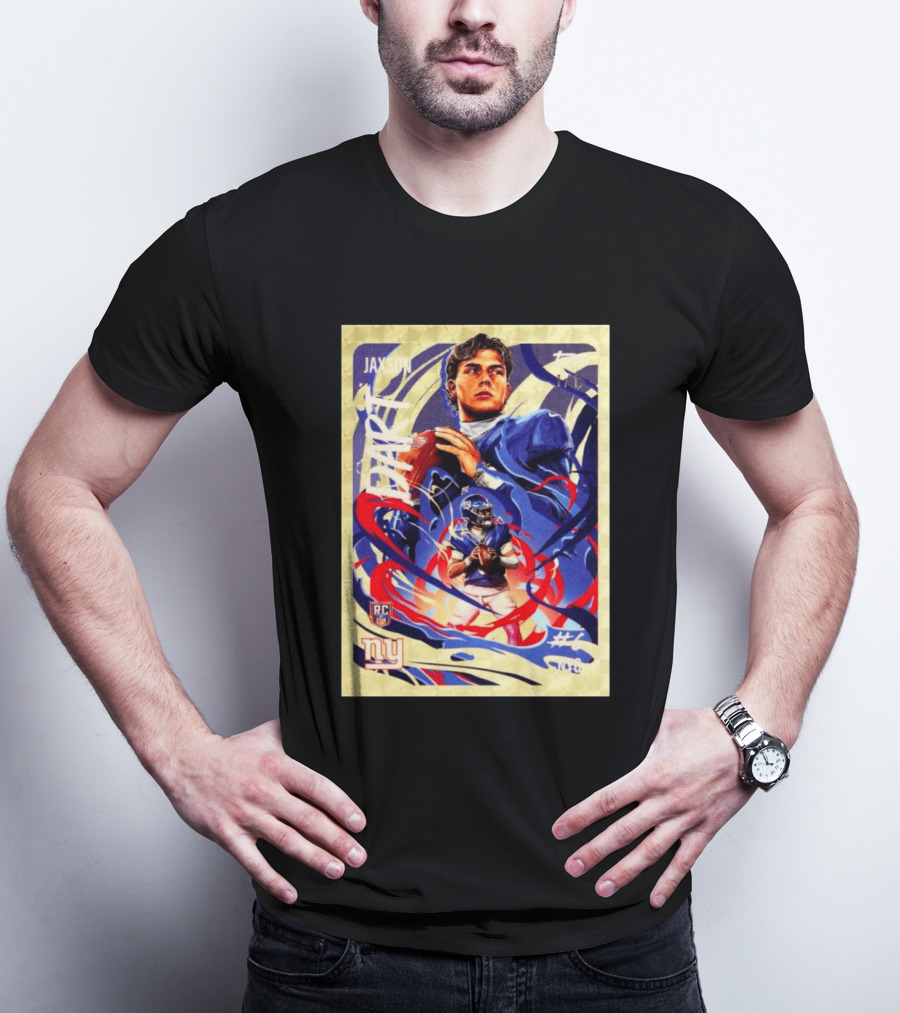 Jaxson Darts RC Ultra Violet Superfractor Topps NY Giants NFL Rookie Card T-Shirt