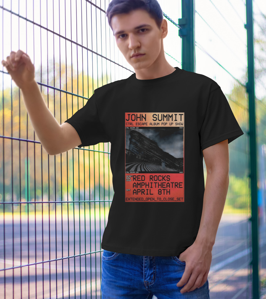 John Summit CTRL Escape Album Pop Up Show Red Rocks Amphitheatre April 8th Secret Show Extended Open To Close Set T-Shirt