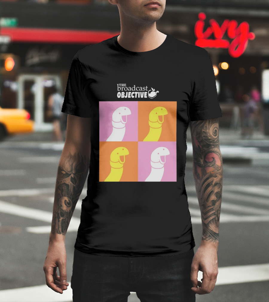 The Broadcast Objective Colorful Cartoon Faces Pop T-Shirt