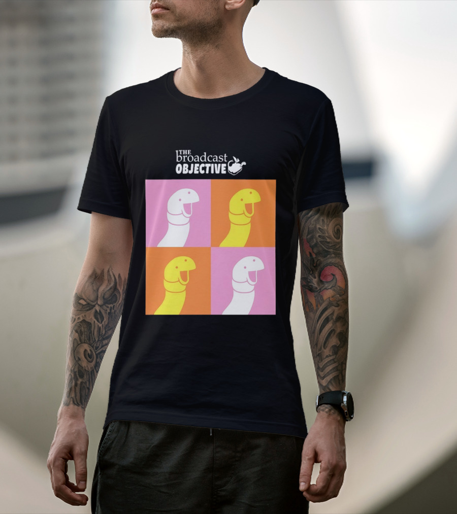 The Broadcast Objective Colorful Cartoon Faces Pop T-Shirt