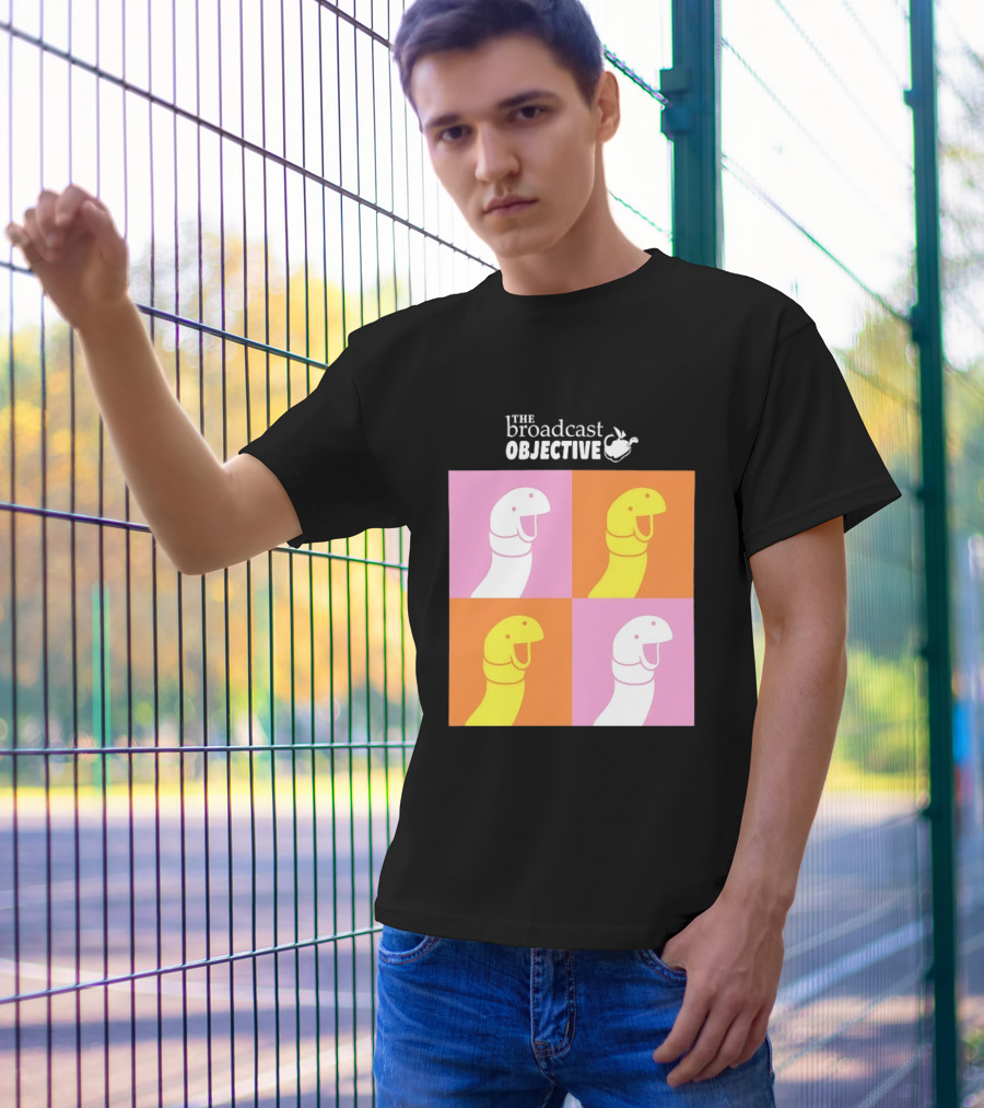 The Broadcast Objective Colorful Cartoon Faces Pop T-Shirt