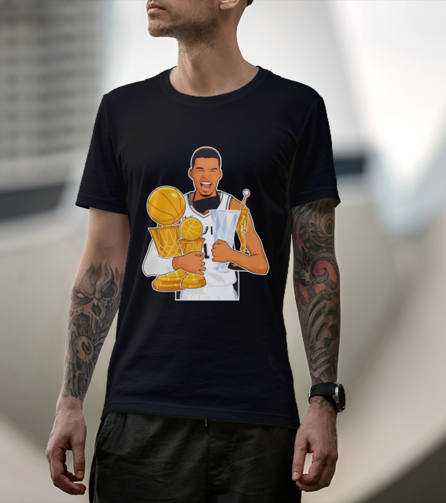 Victor Wembanyama Cartoon Trophy San Antonio Spurs MVP T-Shirt
