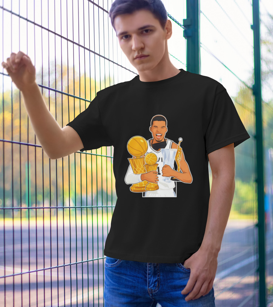 Victor Wembanyama Cartoon Trophy San Antonio Spurs MVP T-Shirt