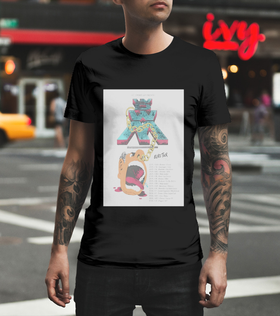Wet Dream War Machine Euro Tour 2026 Chain And Art Dates T-Shirt