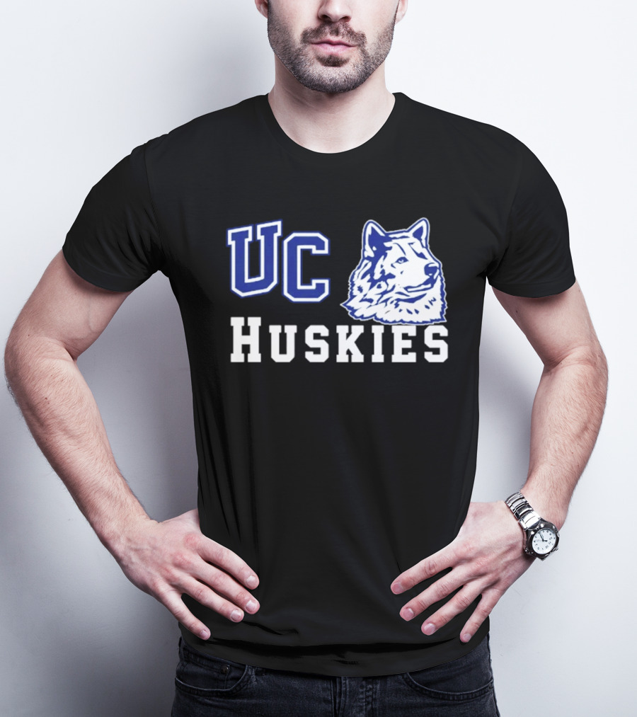 UC Huskies Wolf Head T-Shirt