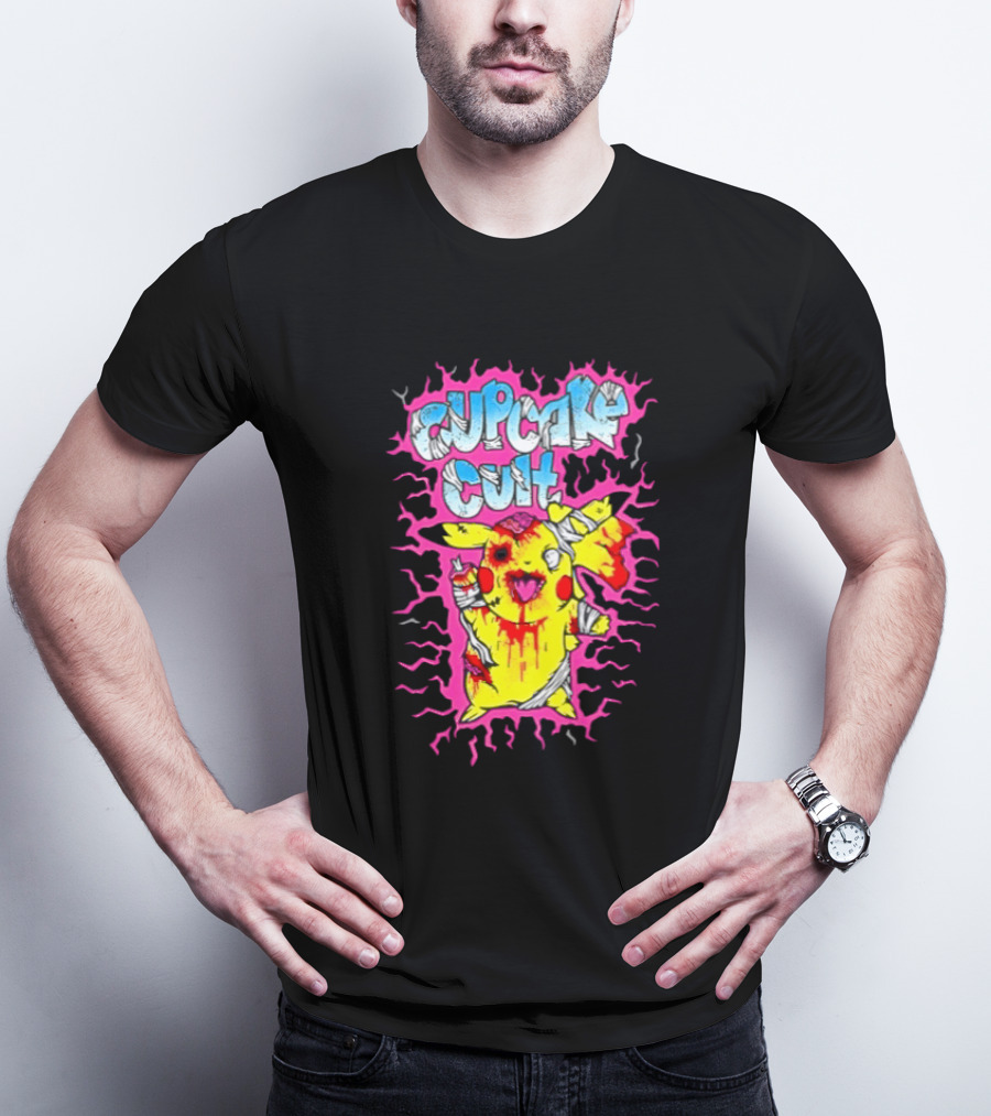 Zombie Pikachu Cupcake Cult Electric Aura Anime Fan Favorite T-Shirt