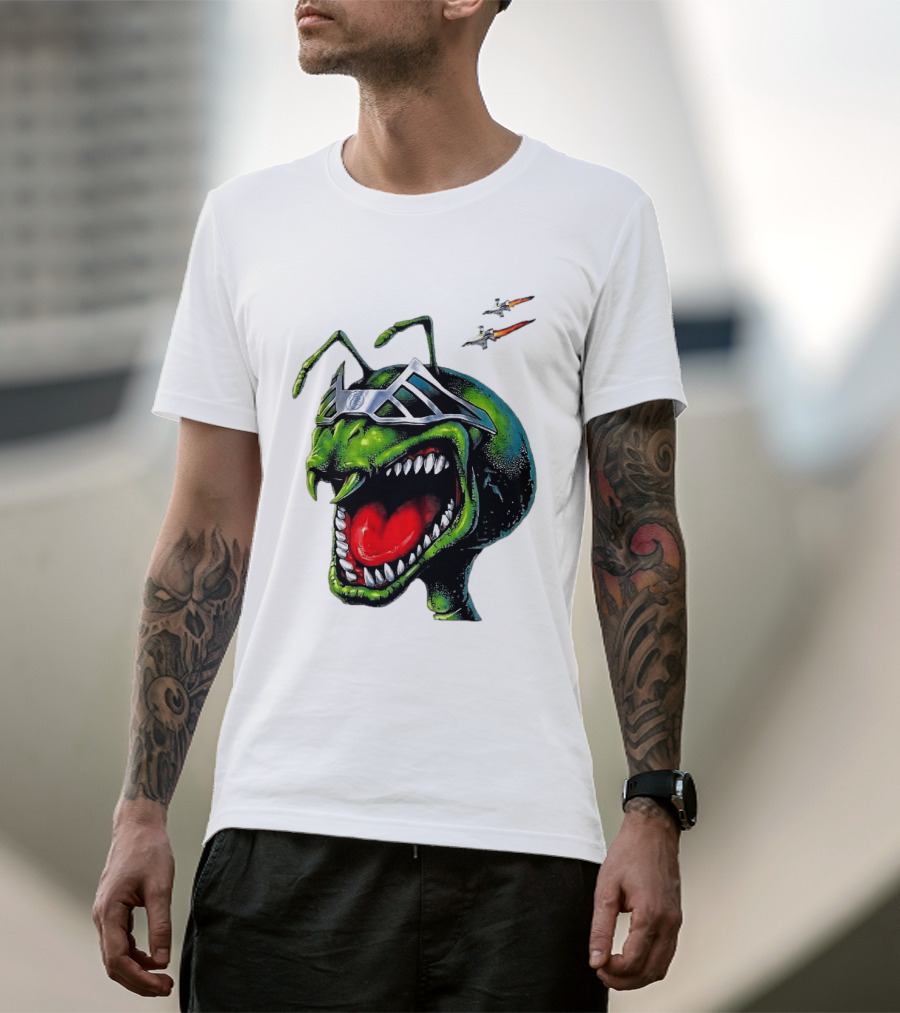 Hellstar Anthony Edwards Ant Man Alien Creature With Sunglasses And Spacecrafts T-Shirt