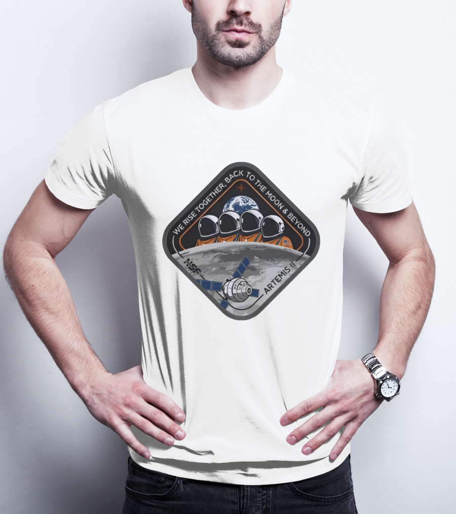 Reid Wiseman Victor Glover Christina Koch NASA Jeremy Hansen Artemis II We Rise Together Back To The Moon And Beyond T-Shirt